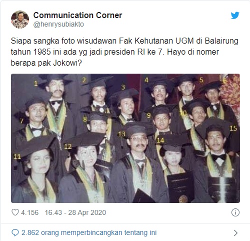 Gibran Rakabuming Sayembara Foto Wisuda Jokowi di UGM Nih, Hadiahnya ...